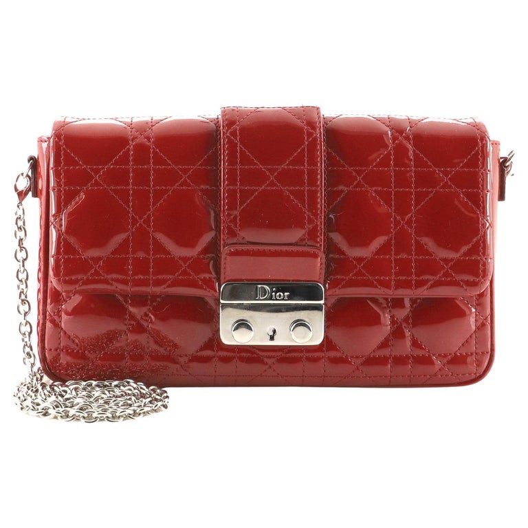 Christian Dior New Lock Pouch Cannage Quilt Patent Mini For Sale at 1stDibs