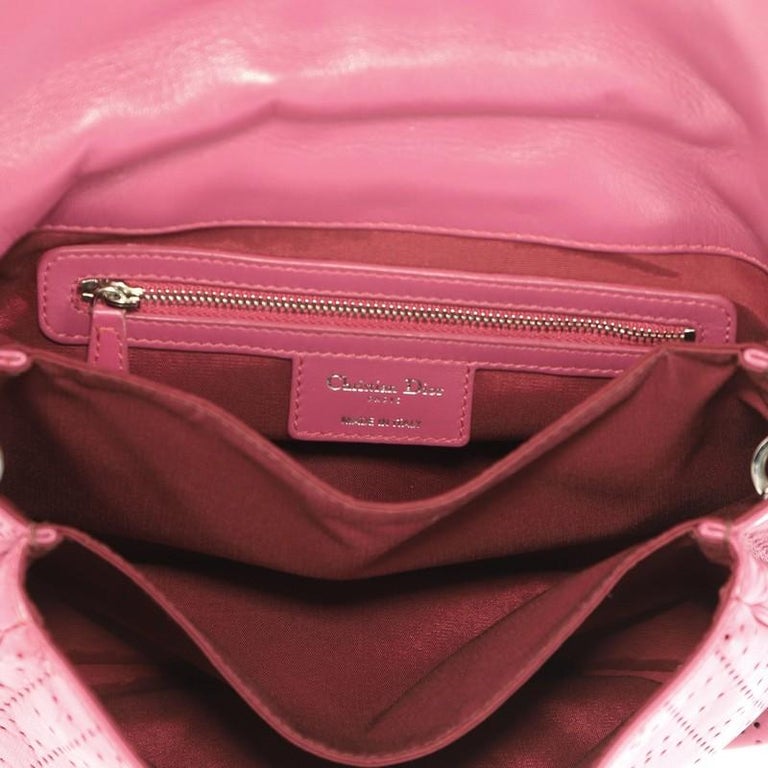 Christian Dior New Lock Ruffle Flap Bag Perforated Leather Small at 1stDibs