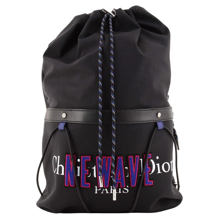 Christian Dior Newave Drawstring Backpack Printed Nylon with Applique ...
