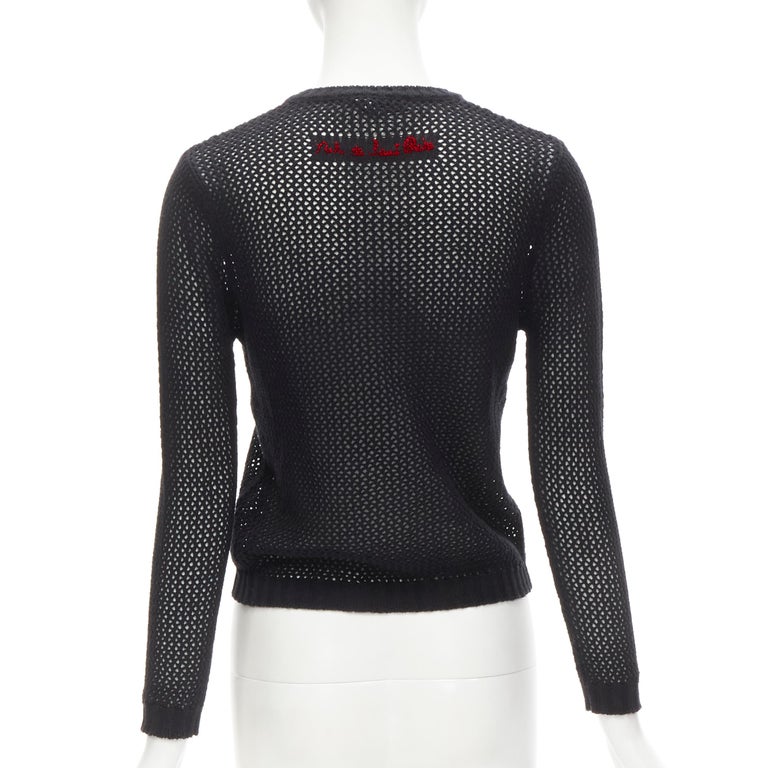 CHRISTIAN DIOR Niki De Saint Phalle Runway red heart crochet open knit ...