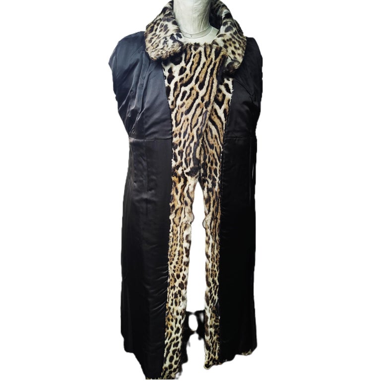 Christian Dior ocelot fur coat size 10 For Sale at 1stDibs