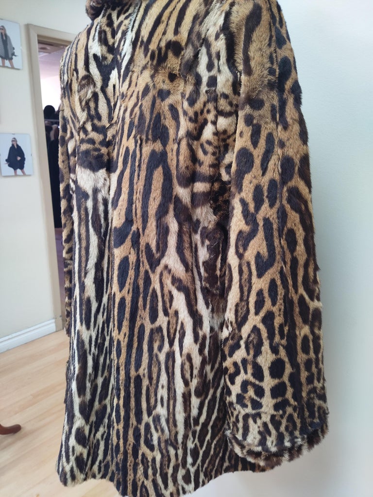 Christian Dior ocelot fur coat size 10 For Sale at 1stDibs
