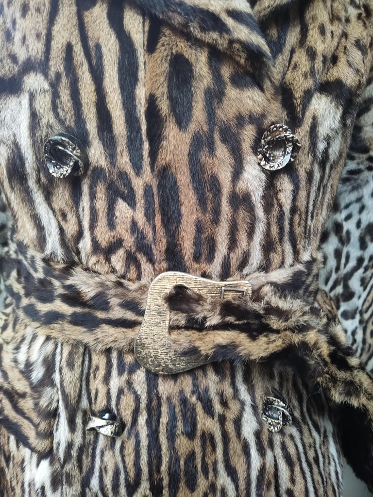 Christian Dior ocelot fur coat size 10 For Sale at 1stDibs