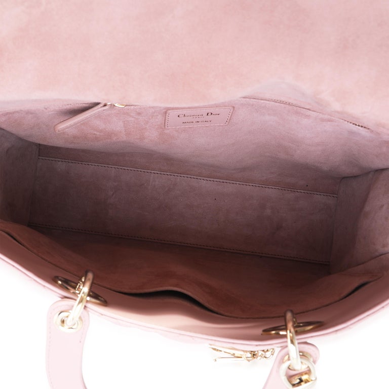 Christian Dior Pink Lambskin Cannage Large Lady Dior Bag For Sale at ...
