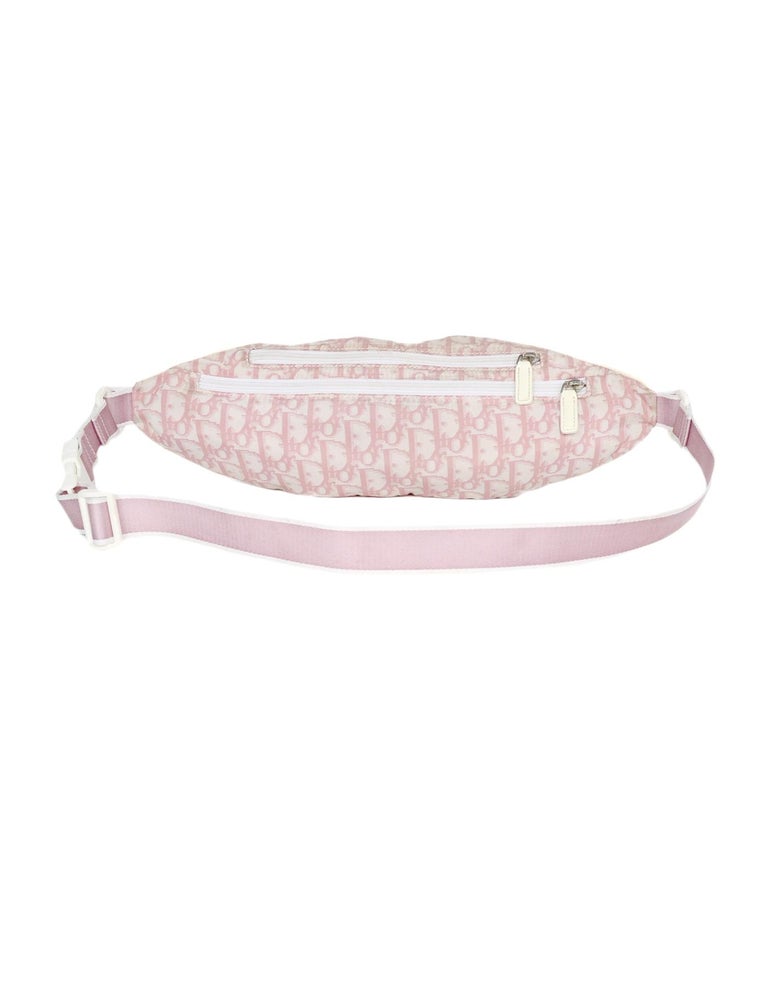 Christian Dior Pink Monogram/White Patent Trim Belt Bag/Fanny Pack For ...
