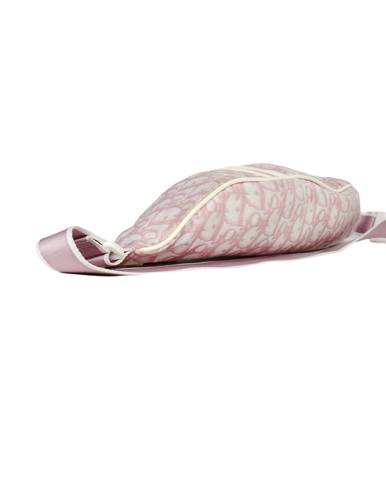 Christian Dior Pink Monogram/White Patent Trim Belt Bag/Fanny Pack For ...