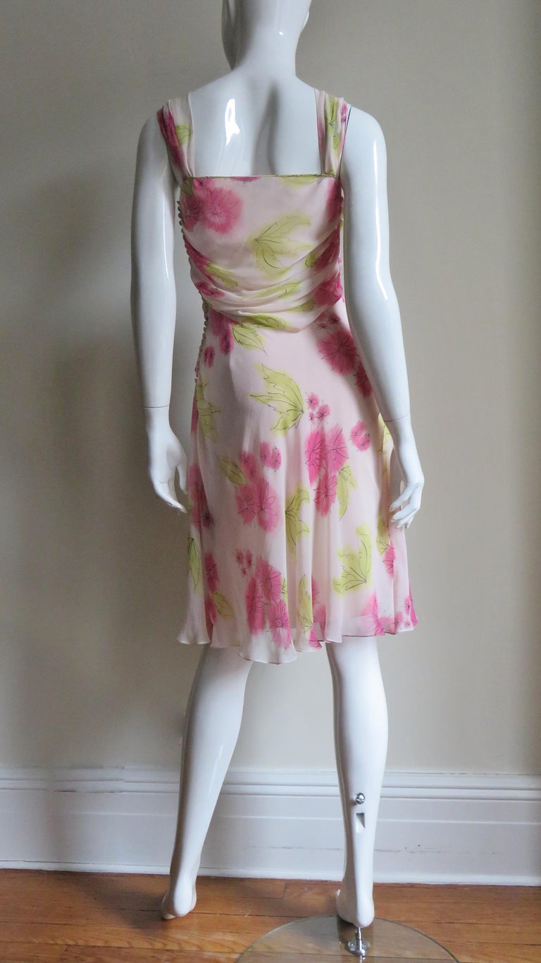 John Galliano for Christian Dior Pink Silk Flower Dress For Sale at ...