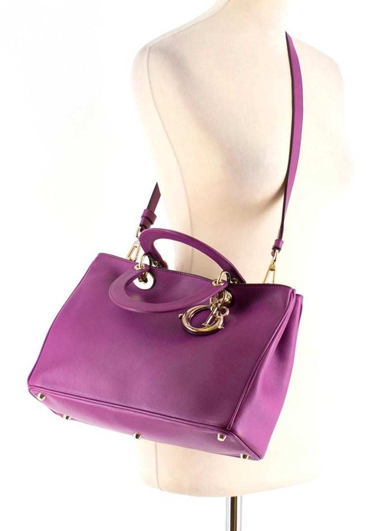 Christian Dior Purple Leather Diorissimo Bag For Sale at 1stDibs
