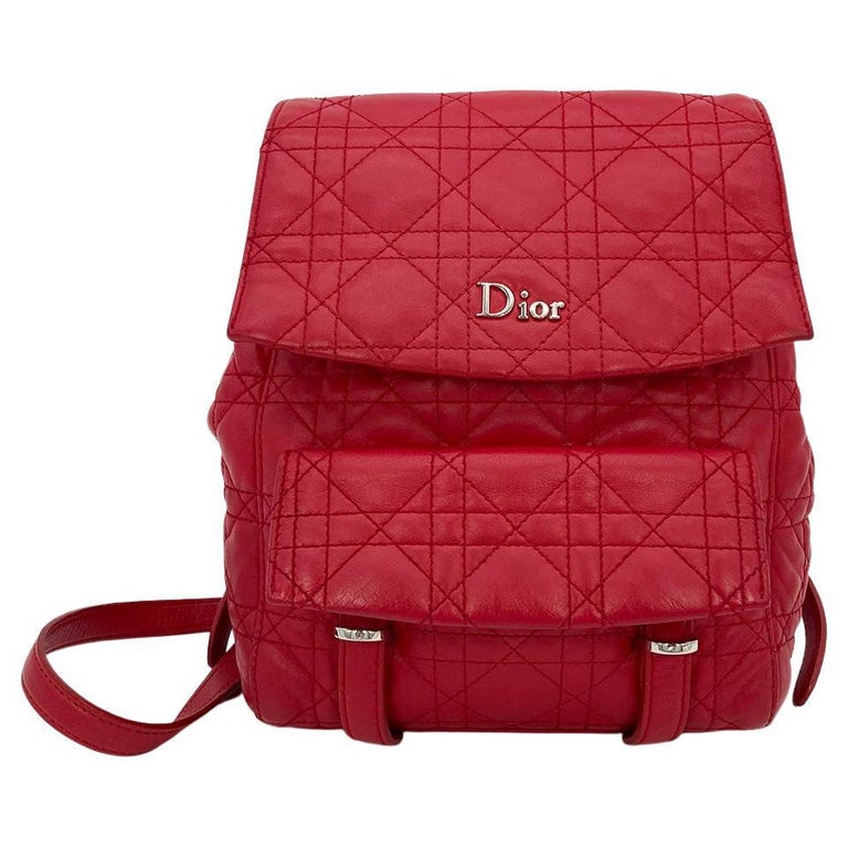 Christian Dior Red Cannage Quilted Leather Stardust Backpack For Sale ...