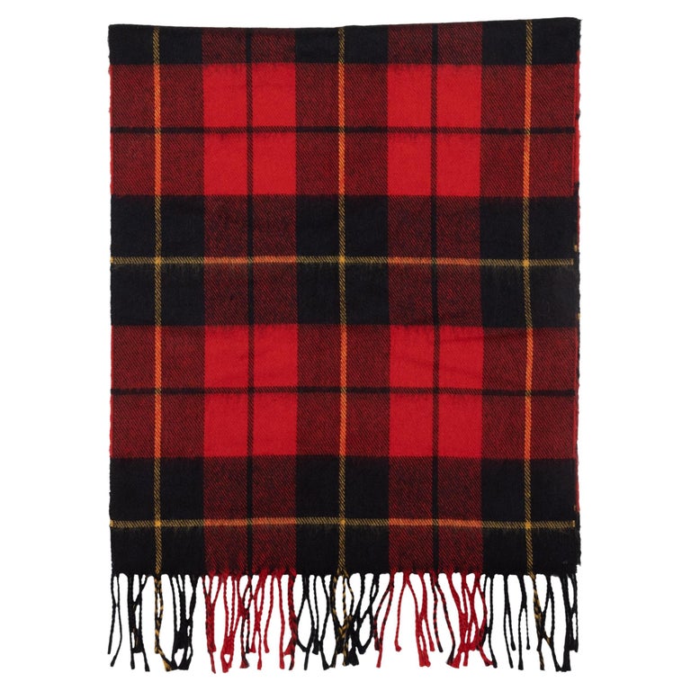 Christian Dior Red and Multicolor Monsieur Tartan Cashmere Scarf For ...