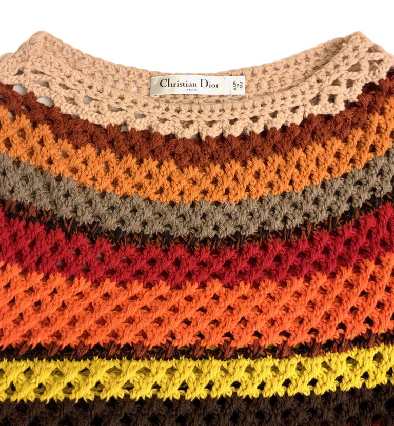 Christian Dior Resort 2018 Crochet Stripes Knit Dress at 1stDibs ...