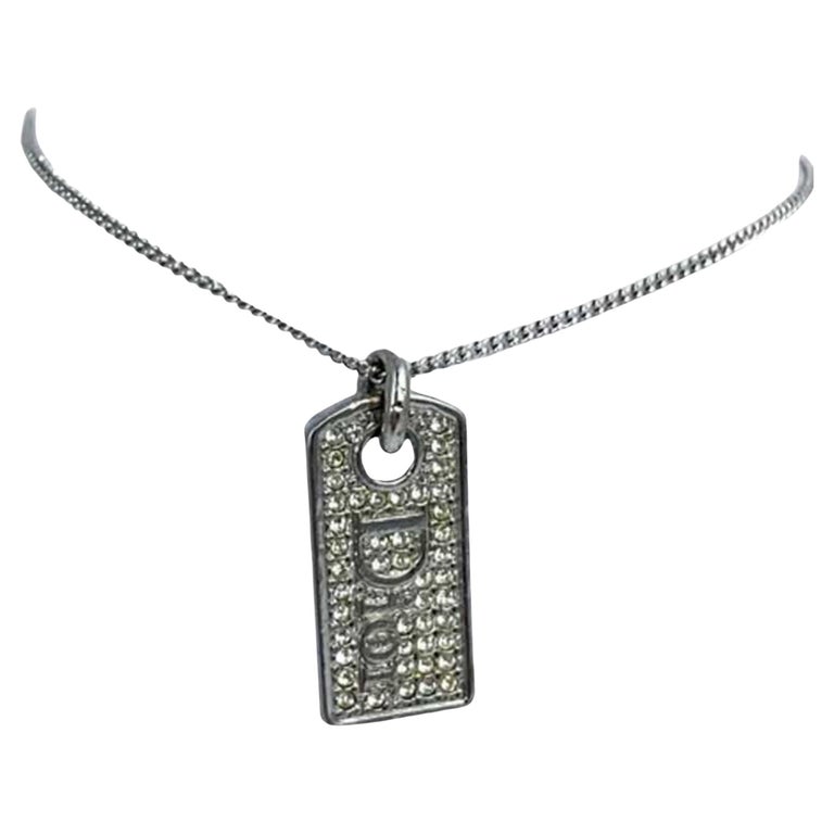 Christian Dior Rhinestone War Tag Bracelet For Sale at 1stDibs