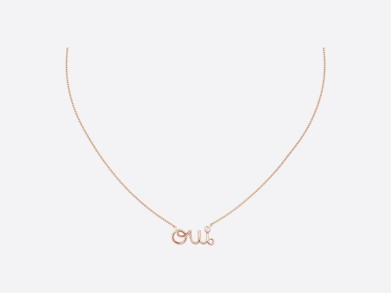 Christian Dior Rose Gold Oui Necklace For Sale at 1stDibs