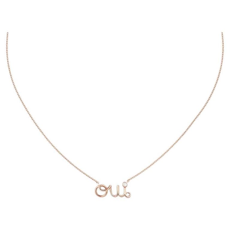 Christian Dior Rose Gold Oui Necklace For Sale at 1stDibs