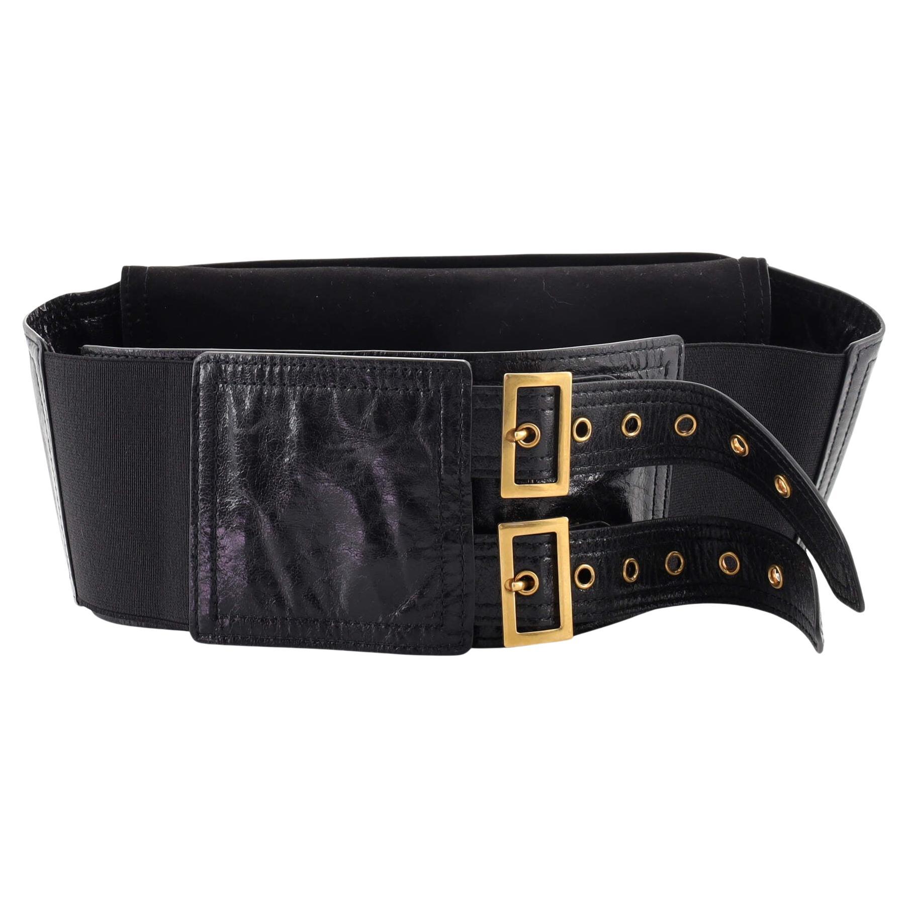 Christian Dior Saddle Double Buckle Belt Bag Leather For Sale at 1stDibs