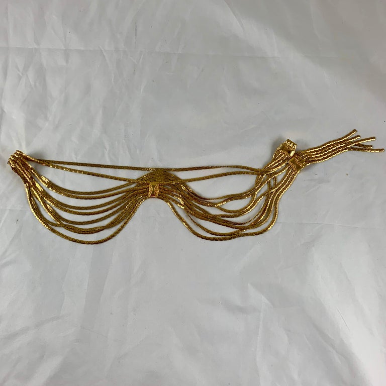 Christian Dior Signed 1960s Snake Chain Gold-Tone Metal Graceful Swag ...