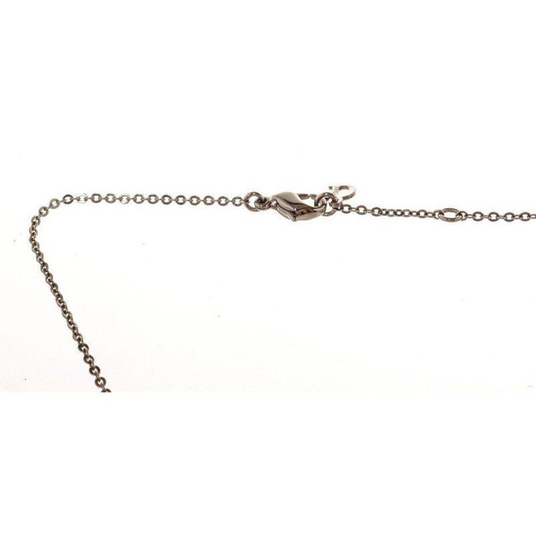 Christian Dior Silver Logo Necklace with Silver-Tone Hardware For Sale ...