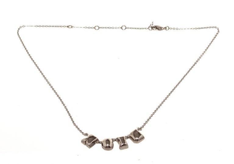 Christian Dior Silver Logo Necklace with Silver-Tone Hardware For Sale ...