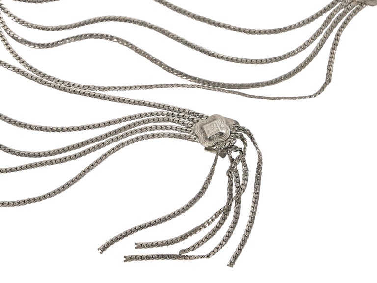 Christian Dior Silvertone Multi-Chain Belt For Sale at 1stDibs