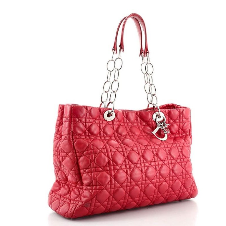 Christian Dior Soft Chain Tote Cannage Quilt Lambskin Large at 1stDibs
