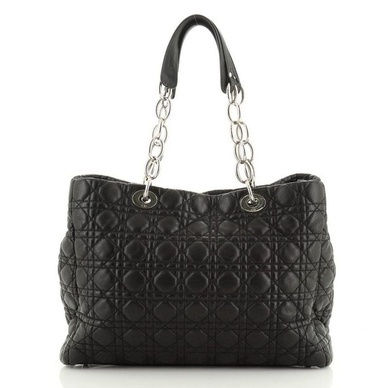 Christian Dior Soft Chain Tote Cannage Quilt Lambskin Large at 1stDibs