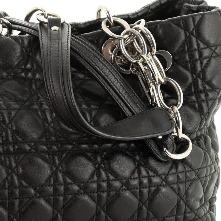 Christian Dior Soft Chain Tote Cannage Quilt Lambskin Large at 1stDibs