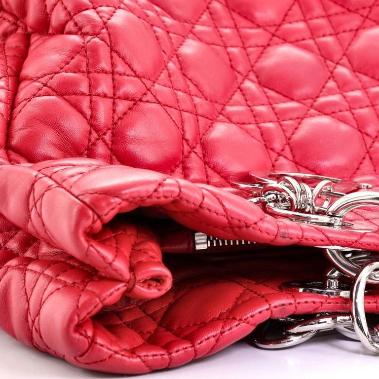 Christian Dior Soft Chain Tote Cannage Quilt Lambskin Large at 1stDibs