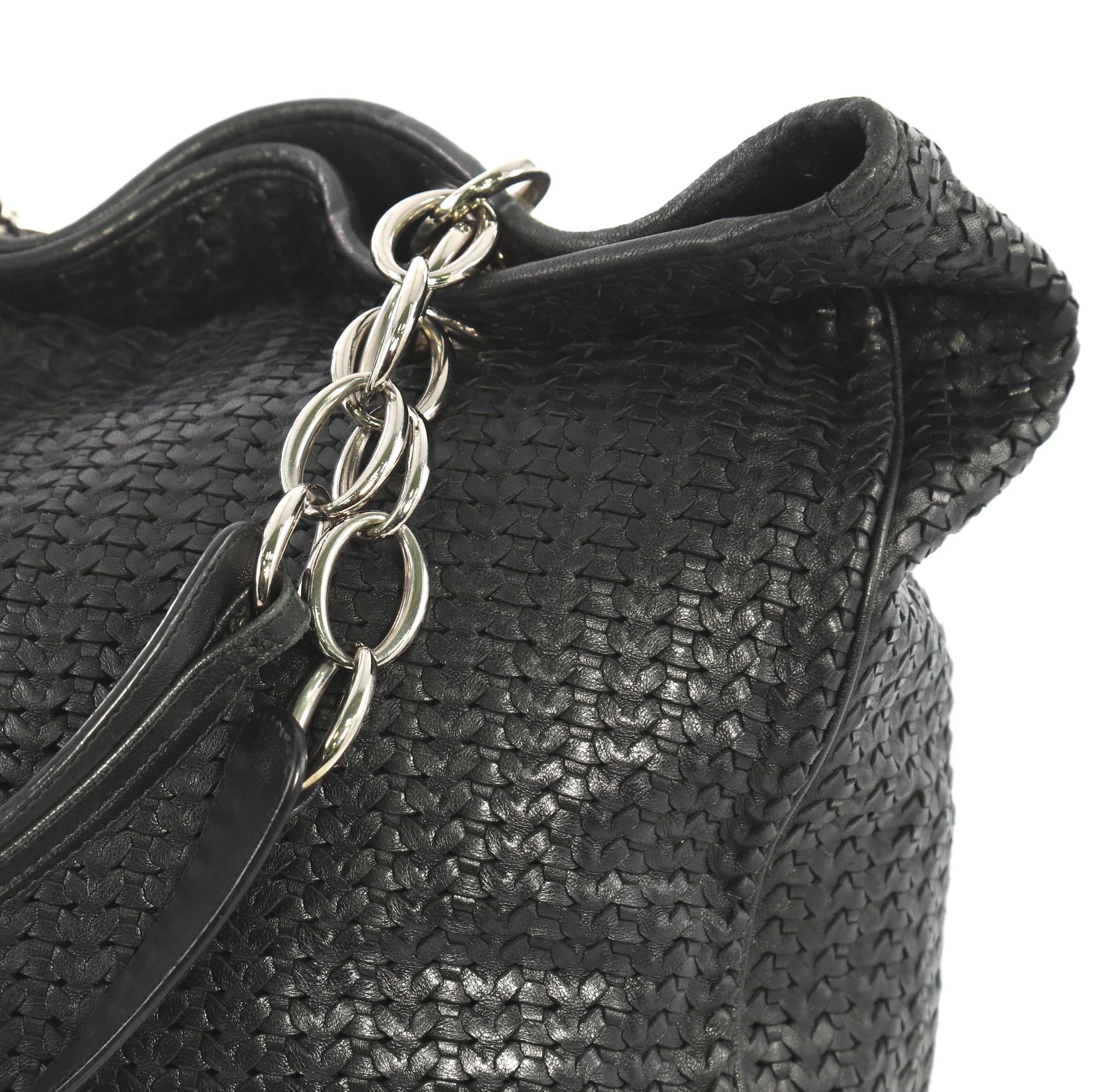 Christian Dior Soft Chain Tote Woven Leather Medium at 1stDibs
