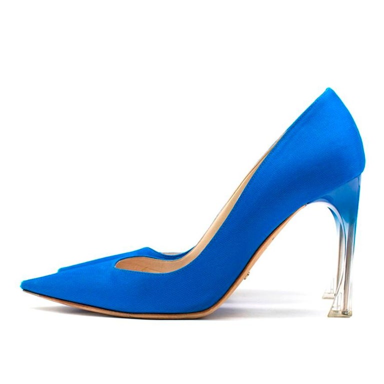 Christian Dior Songe Perspex-Heel Blue Pumps US 8 at 1stDibs