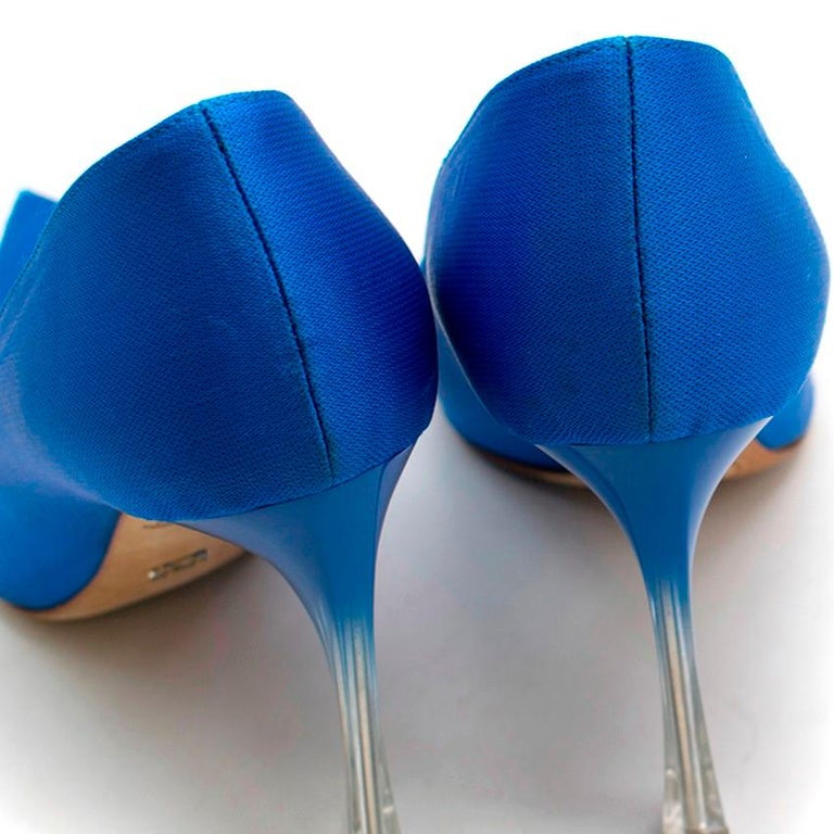 Christian Dior Songe Perspex-Heel Blue Pumps US 8 at 1stDibs