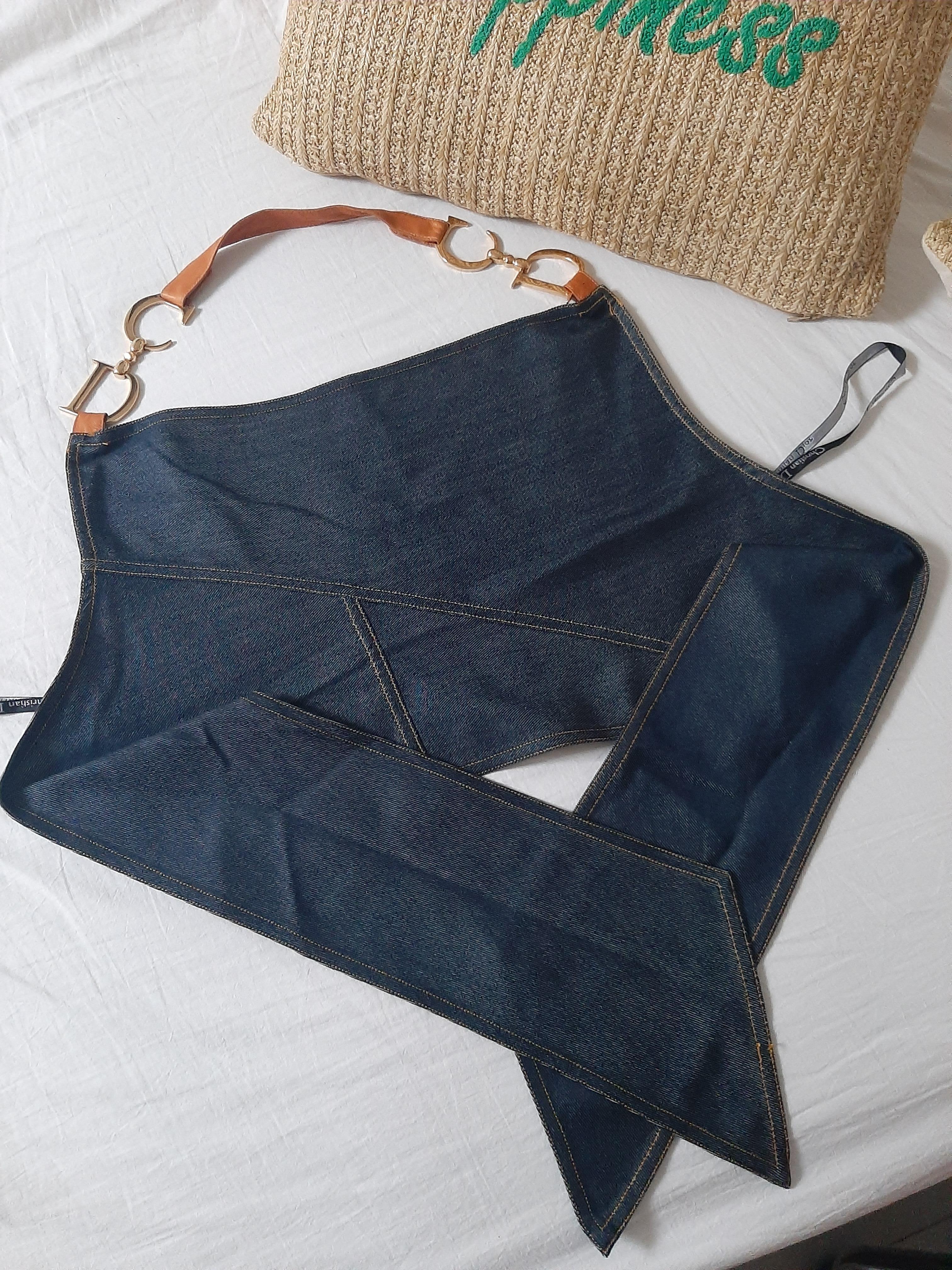 Christian Dior Spring 2000 Runway Saddle Halter Denim Top For Sale at ...