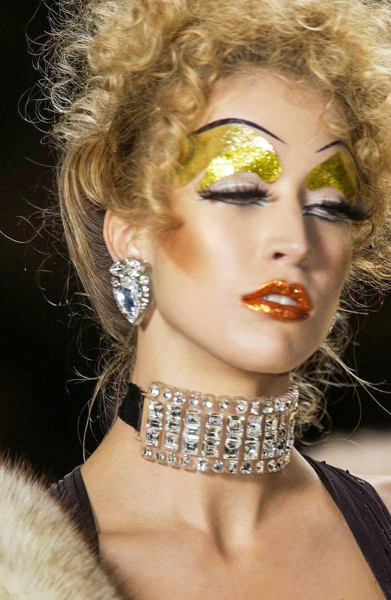 Christian Dior Spring 2004 Runway Lucite Swarovski Logo Choker Necklace ...