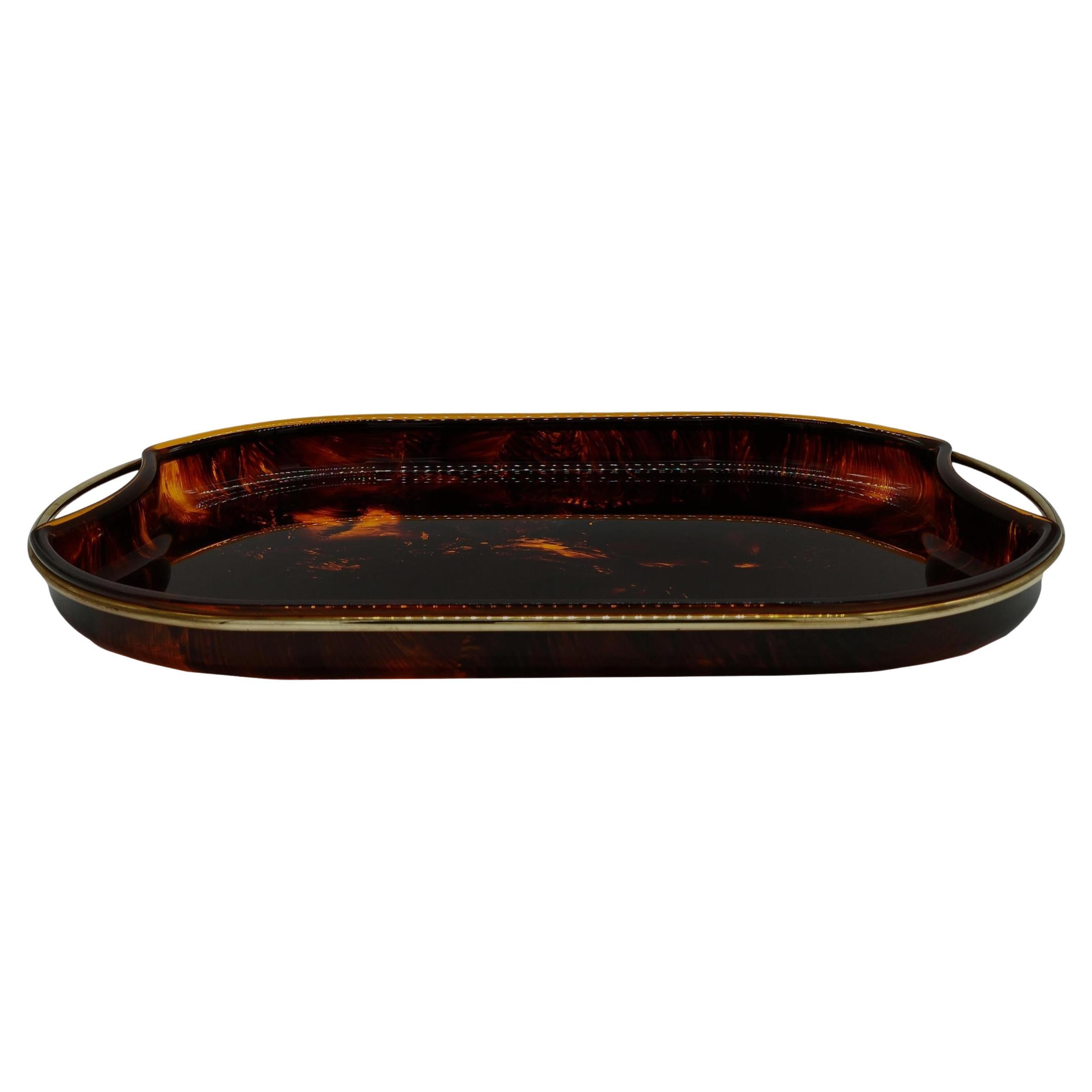 Shell Serving Tray Lucite and Rattan Christian Dior Style, France ...