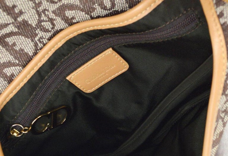 Christian Dior Tan Brown Monogram Cognac Leather 'CD' Logo Charm ...