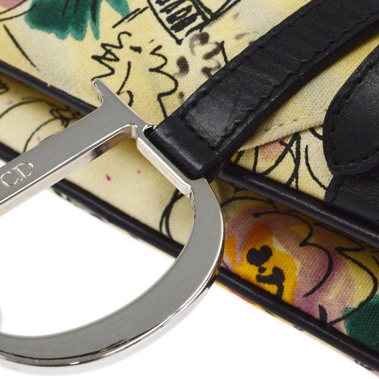 Christian Dior Tan Multi Limited Edition Silver Black Medium Saddle ...