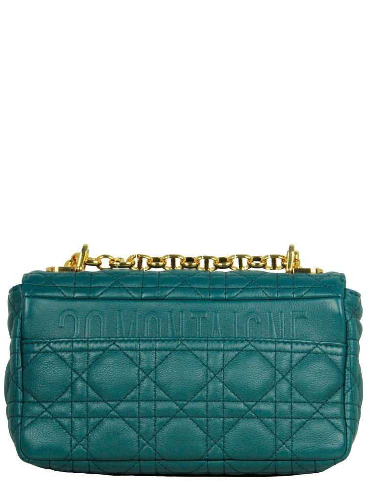 Christian Dior Teal Green Leather Cannage Small Caro Bag For Sale at ...