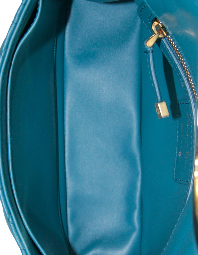 Christian Dior Teal Green Leather Cannage Small Caro Bag For Sale at ...