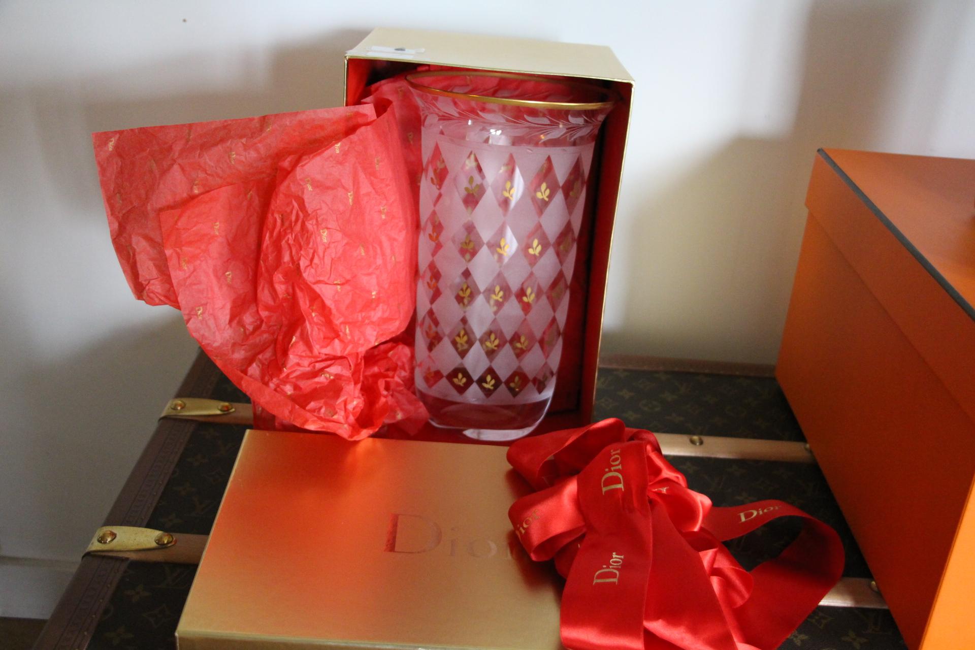 Christian Dior Textured Crystal Vase For Sale at 1stDibs