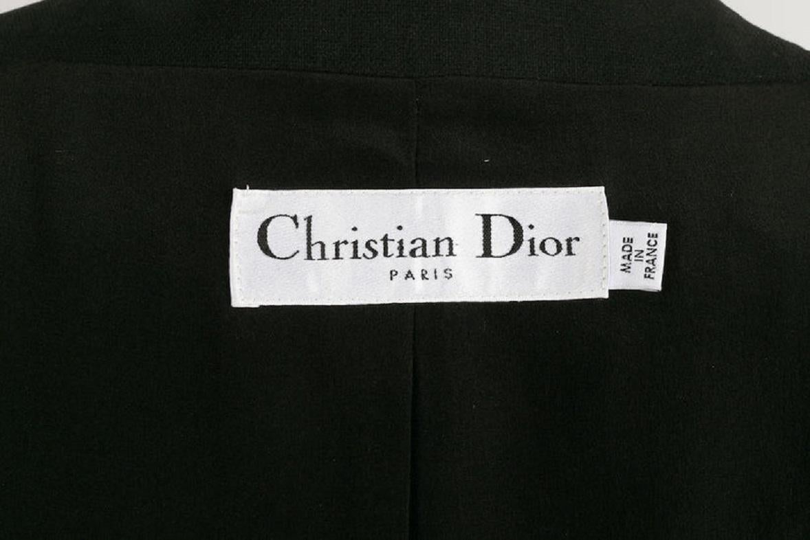 Christian Dior Top in Black Wool Crepe Embroidered with Pearls, Summer ...