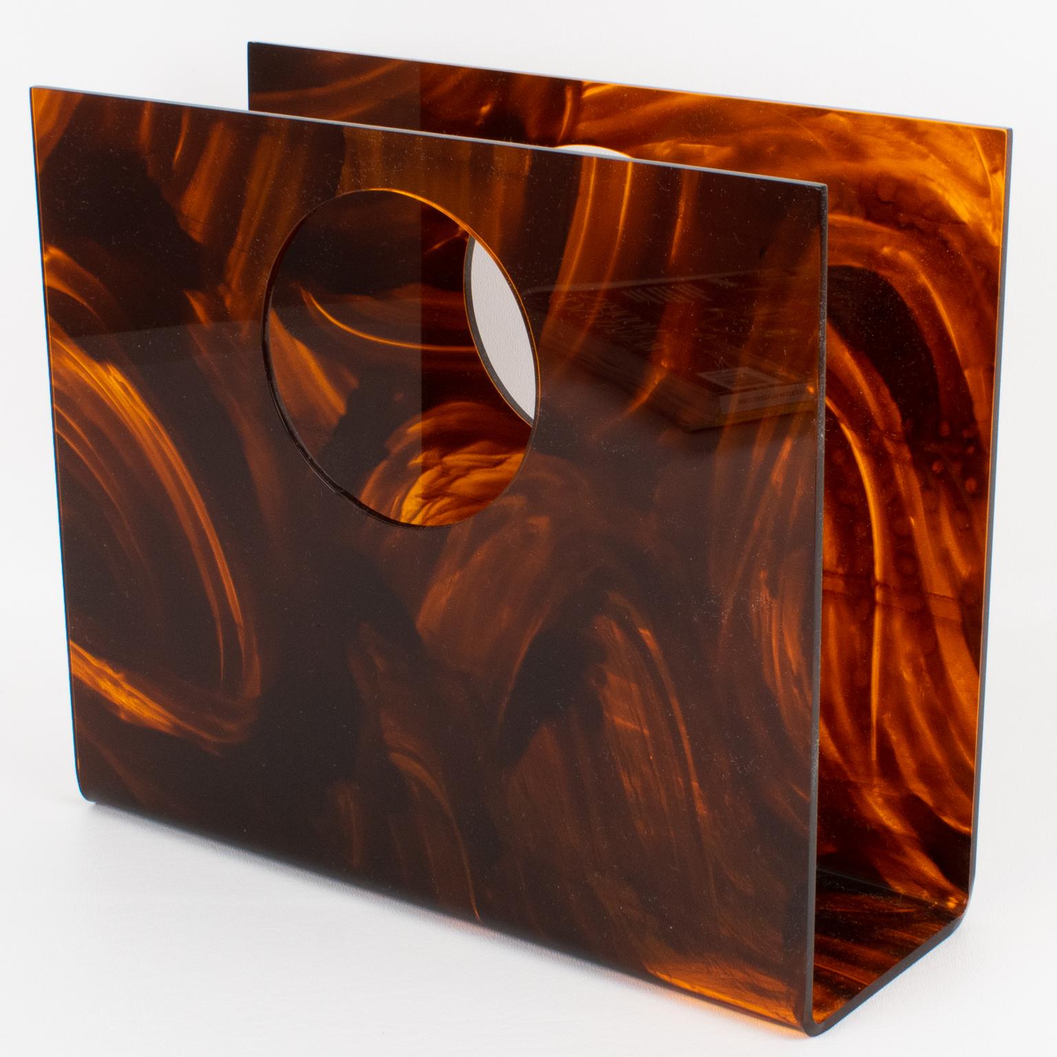 Christian Dior Tortoiseshell Lucite Magazine Rack Holder For Sale at ...
