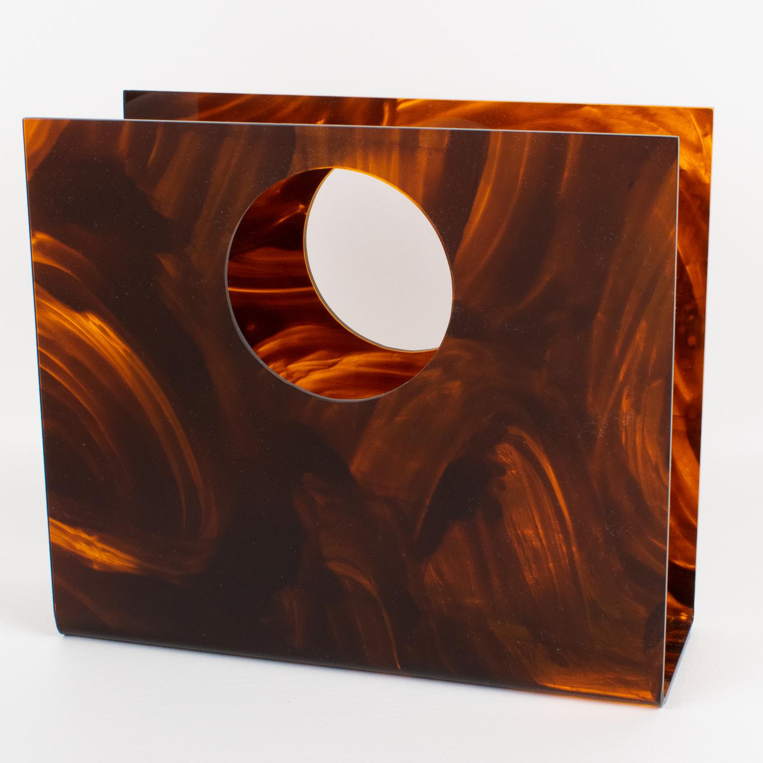 Christian Dior Tortoiseshell Lucite Magazine Rack Holder For Sale at ...