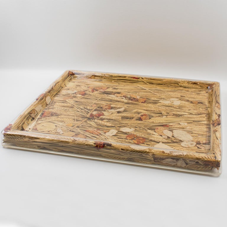 Christian Dior Tray Board Platter Lucite and Wheat at 1stDibs