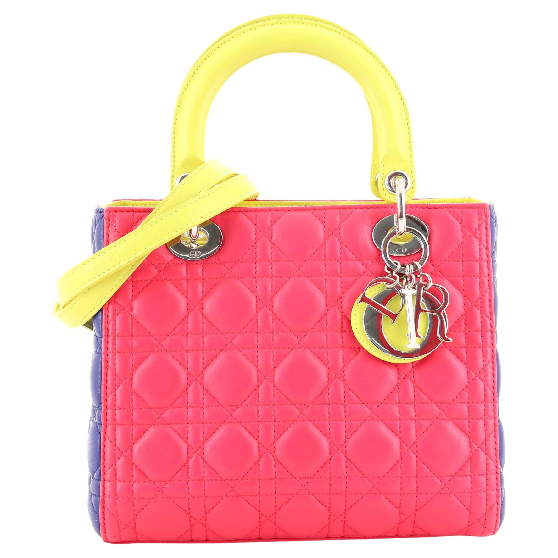 Christian Dior Pink Bullcalf Leather Medium Diorissimo Tote Bag w. DB ...