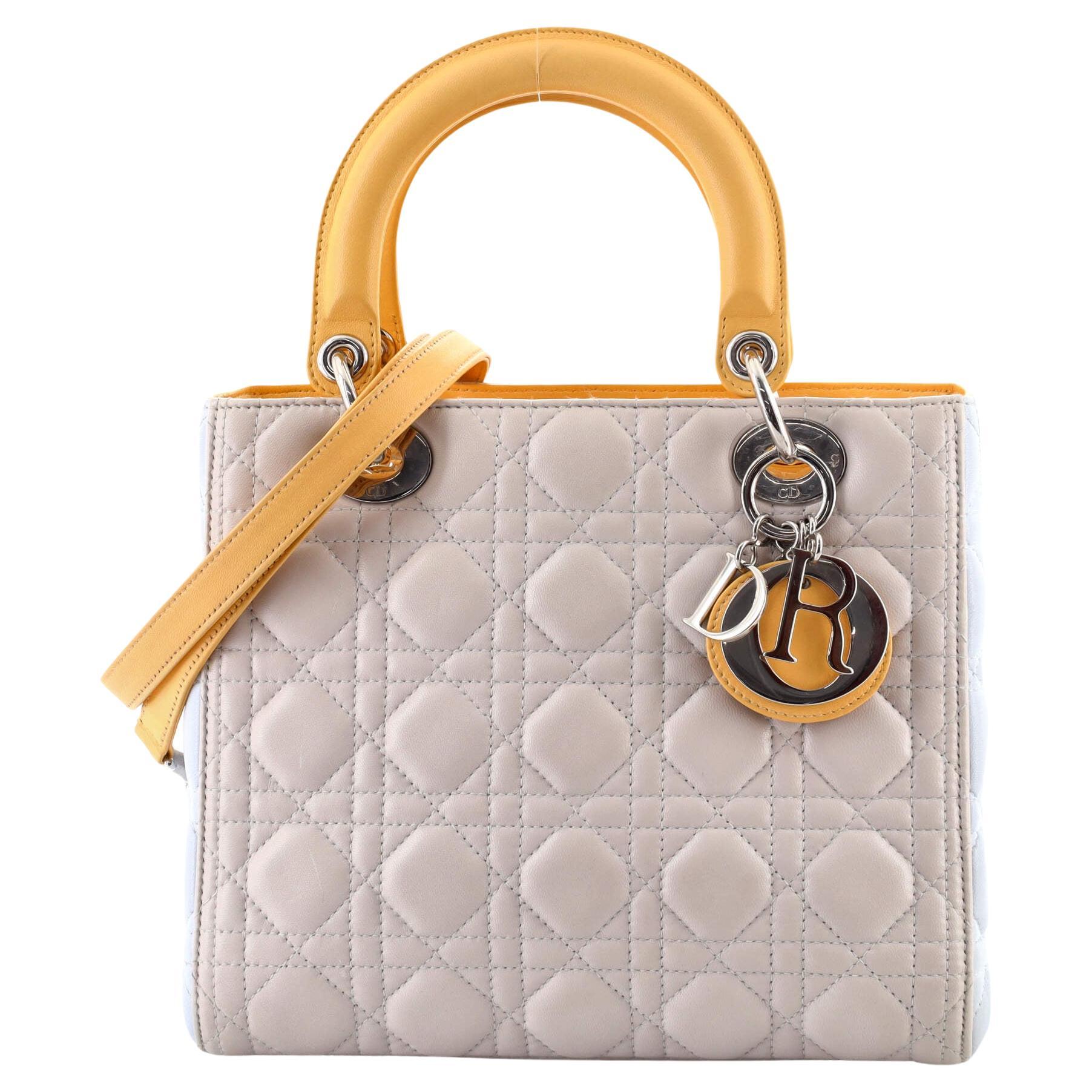 Christian Dior Lady Dior Bag Cannage Quilt Patent Medium at 1stDibs