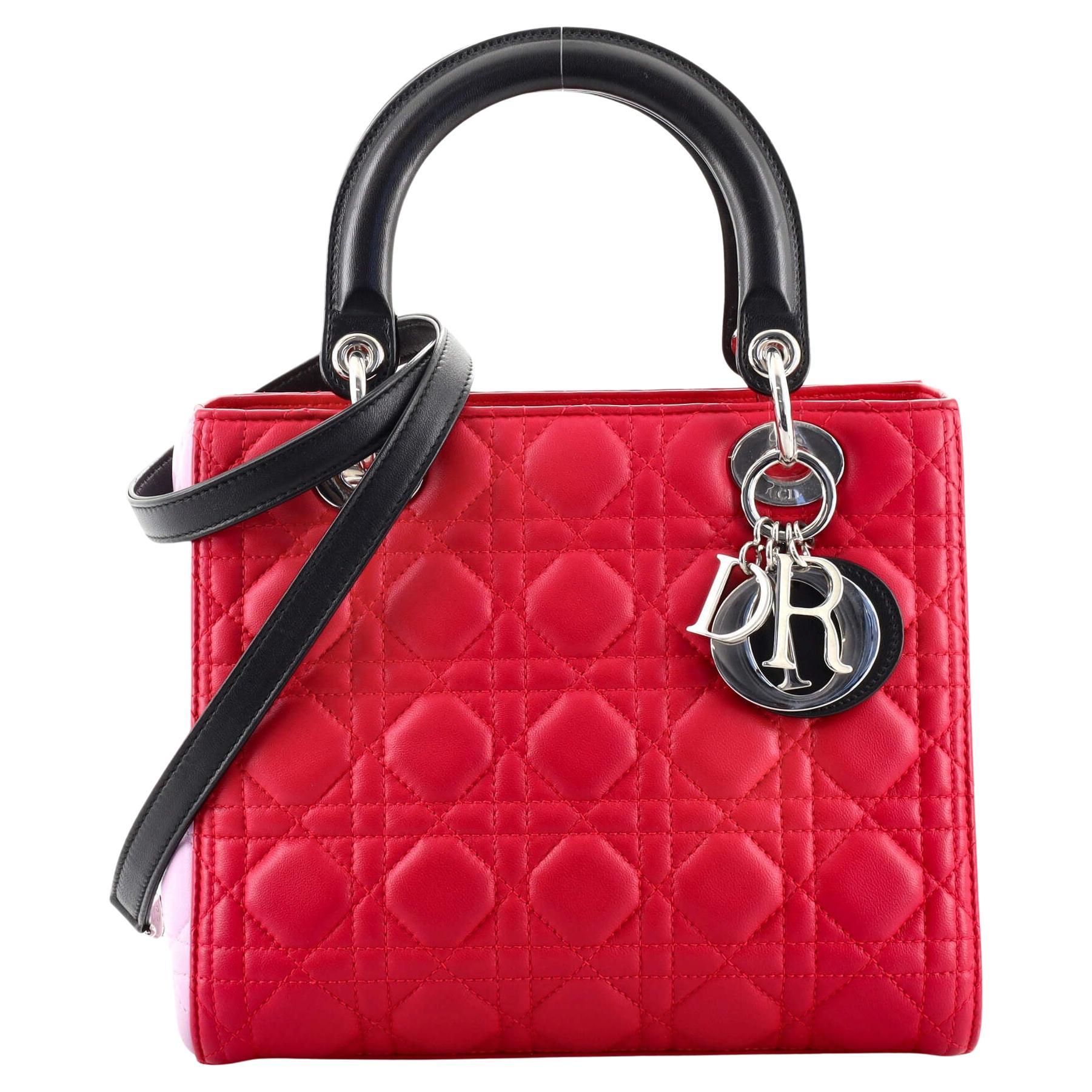 Dior Red Cannage Leather Miss Dior Shoulder Bag at 1stDibs