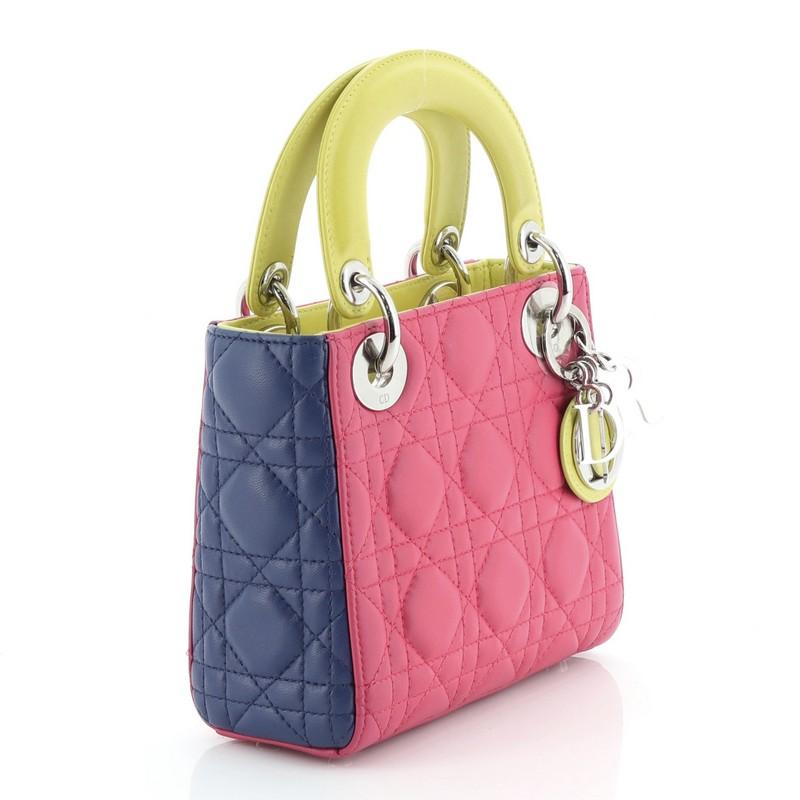 Christian Dior Tricolor Lady Dior Bag Cannage Quilt Leather Mini at ...