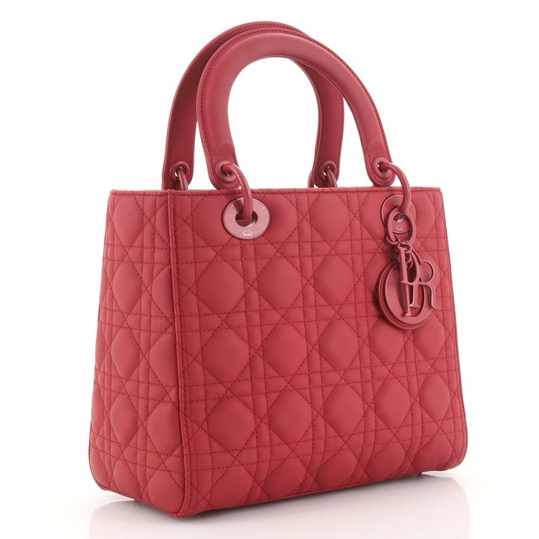 Christian Dior Ultra Matte Lady Dior Bag Cannage Quilt Calfskin Medium ...