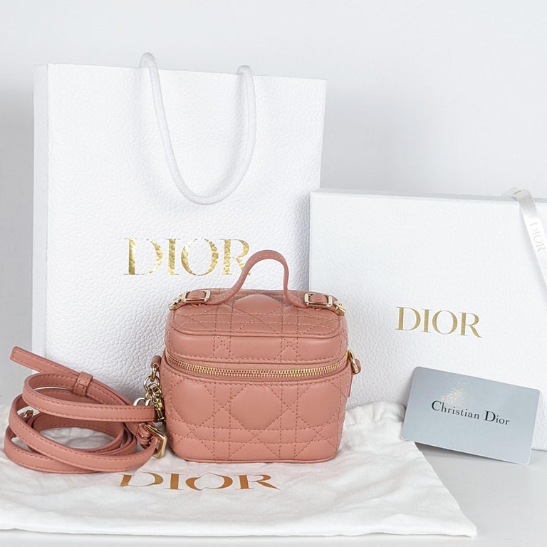 Christian Dior Vanity Case Christian Micro Pink Lambskin Cross Body Bag ...