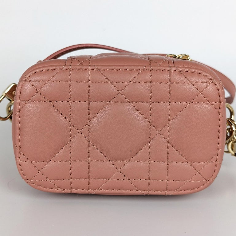 Christian Dior Vanity Case Christian Micro Pink Lambskin Cross Body Bag ...