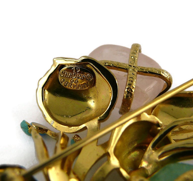 Christian Dior Vintage 1966 Floral Spray Brooch at 1stDibs